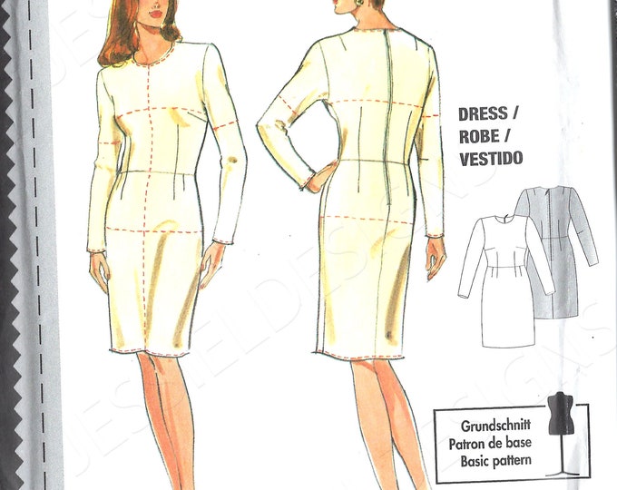 Rare Uncut Burda Style Sewing Pattern 3750 Ladies Fitting Dress 8-26 FF ...