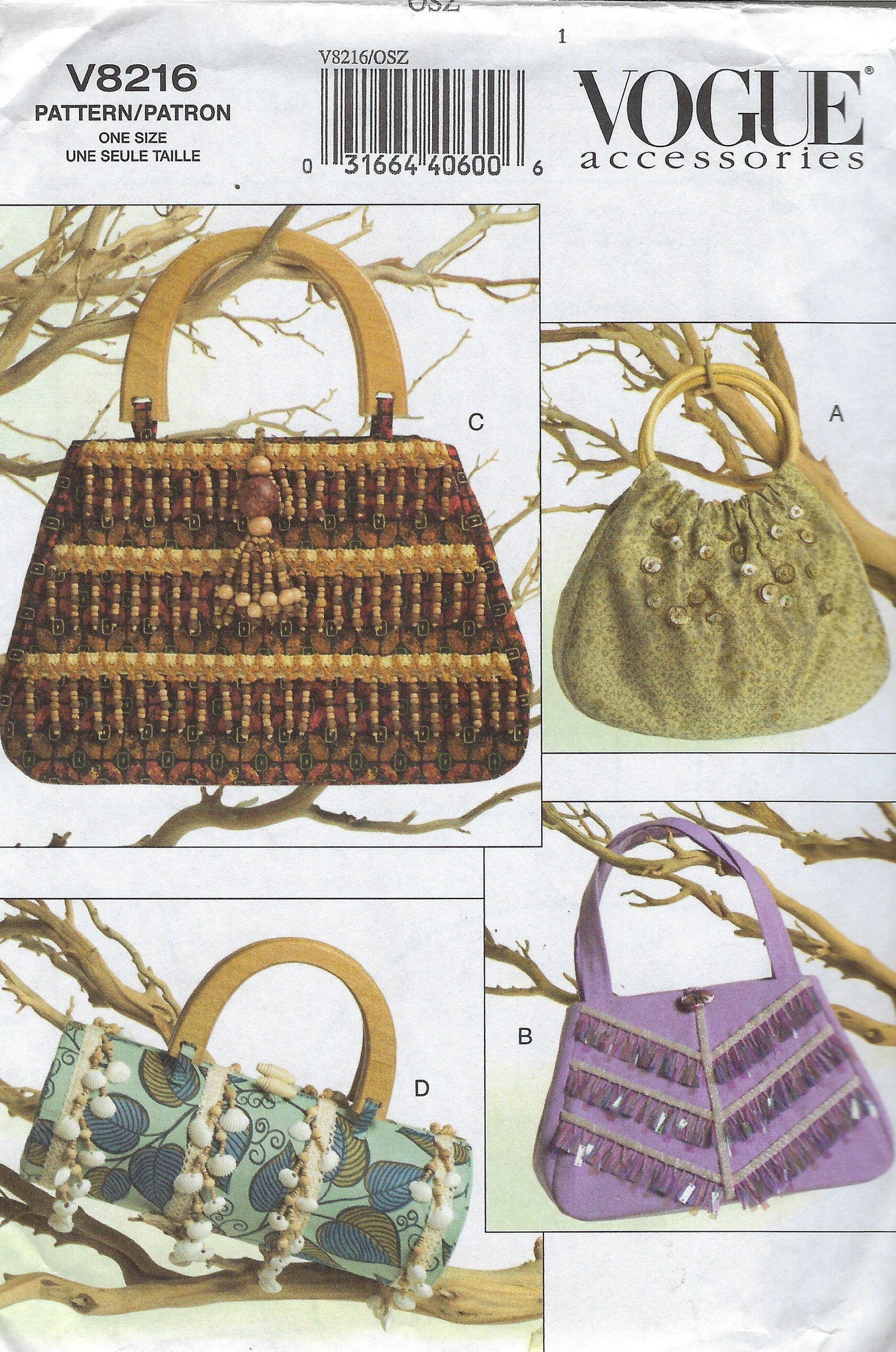 Uncut Vogue Sewing Pattern Vogue HANDBAG PURSE Designer Look - Etsy