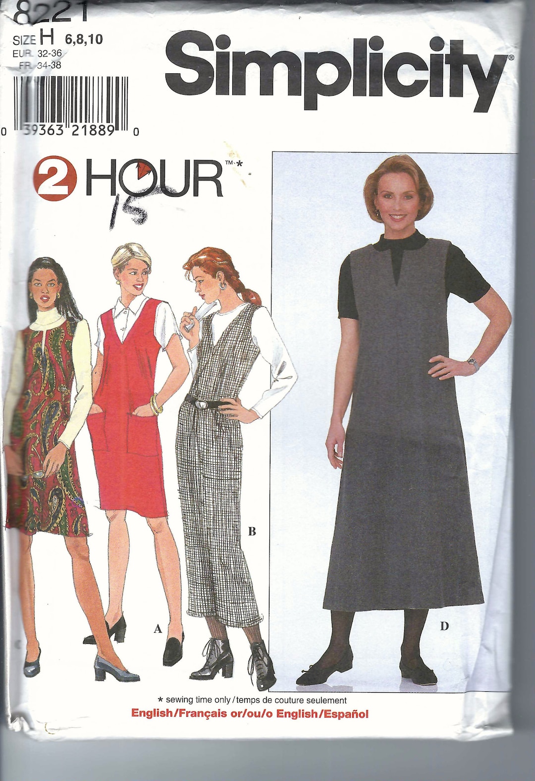 Uncut Vintage Simplicity Sewing Pattern Misses' 2 Hour Jumper Pattern ...