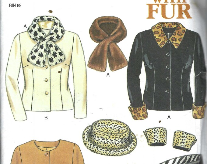 Uncut New Look Sewing Pattern 6684 Misses Jacket, Hat and Scarf Size 6 ...