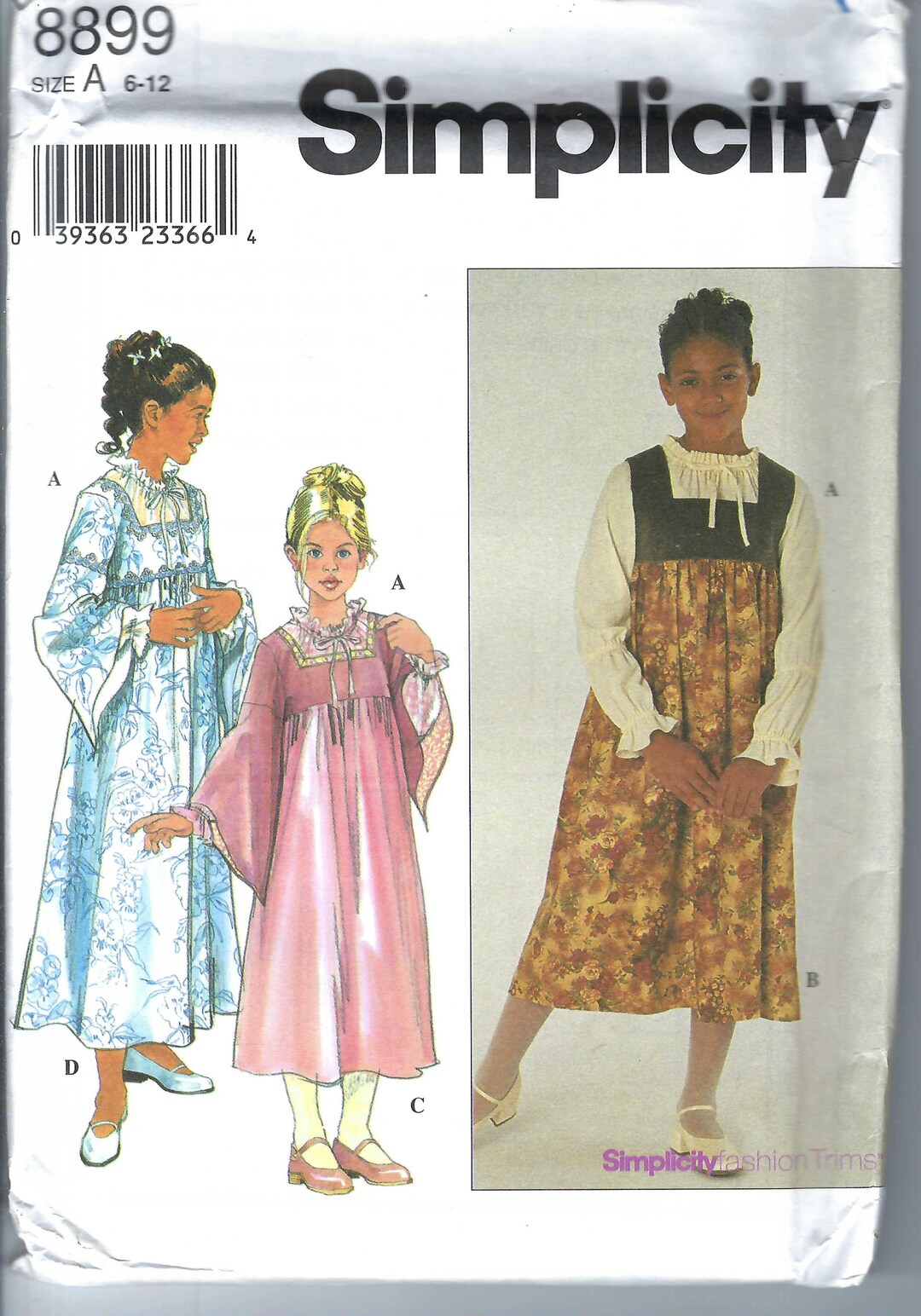 Uncut Vintage Simplicity Sewing Pattern 8899 Smock Peasant Blouse ...