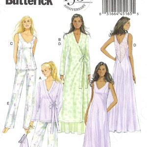 Uncut Butterick Sewing Pattern 5963 Misses' Robe, Top, Gown, Pants and ...