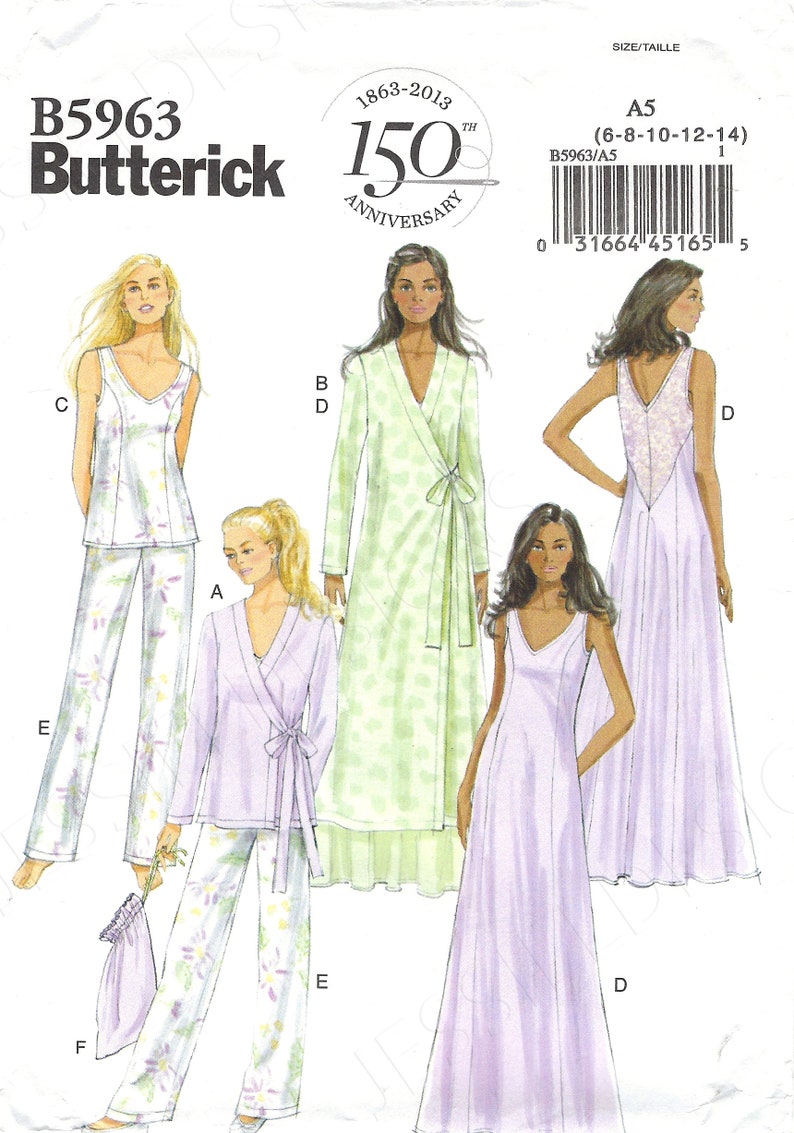 Uncut Butterick Sewing Pattern 5963 Misses' Robe Top - Etsy