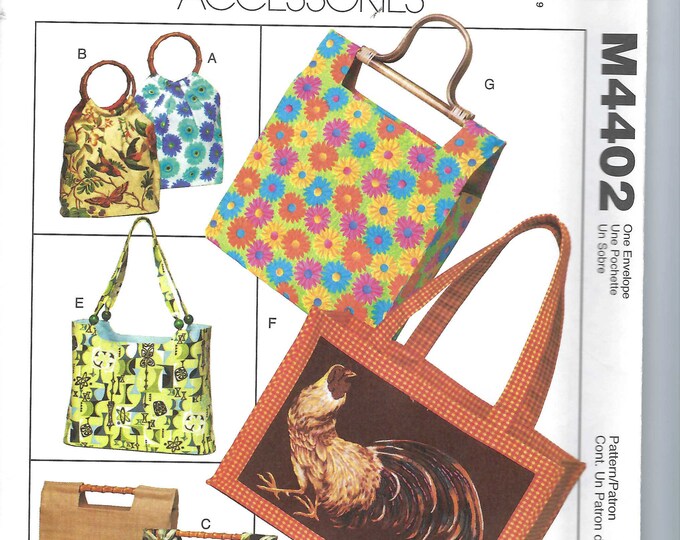 Uncut Mccalls Sew Sewing Pattern 4402 Hand Bags and Totes 6 - Etsy