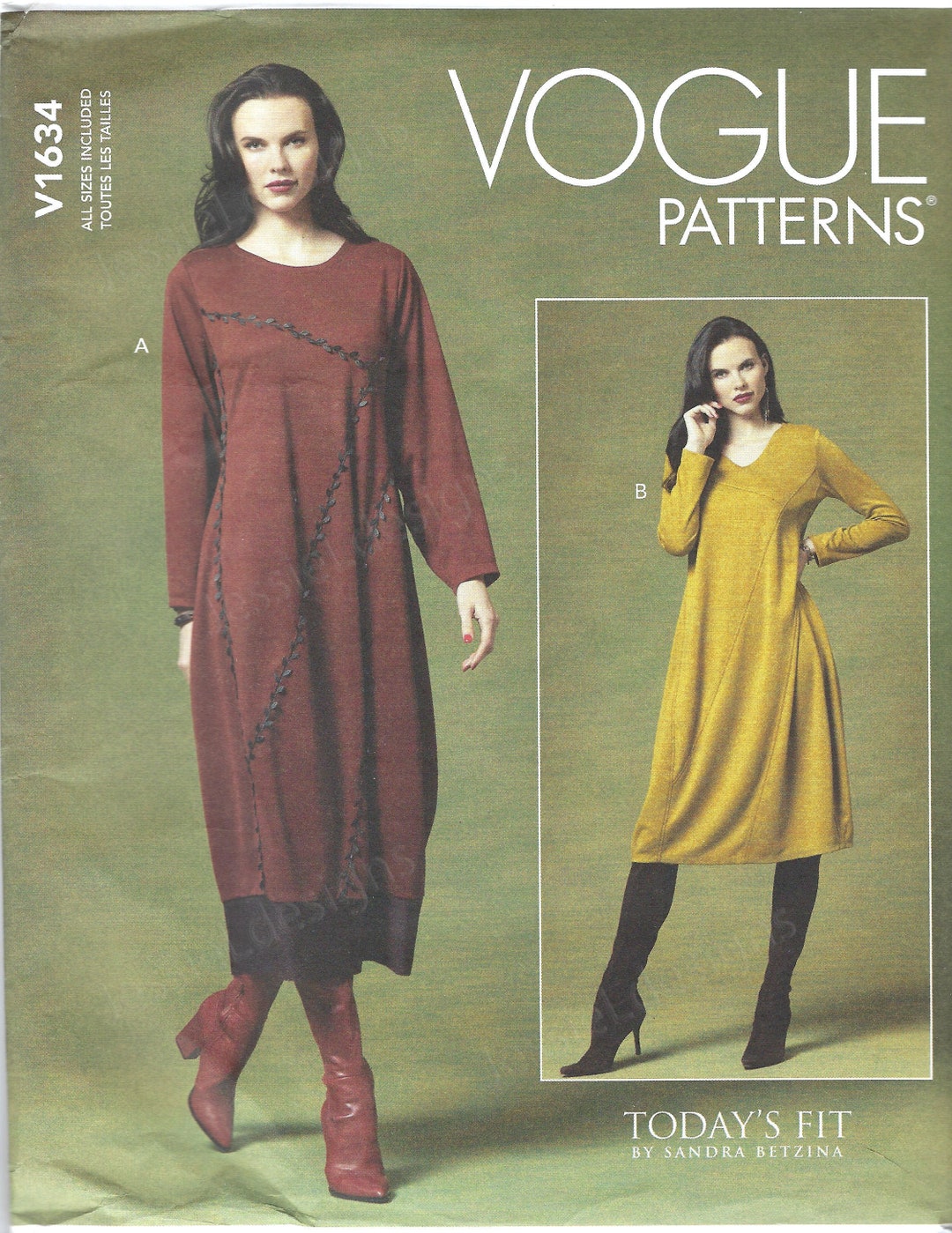 Uncut Vogue Sewing Pattern 1634 Sewing Pattern Today's Fit Collection ...