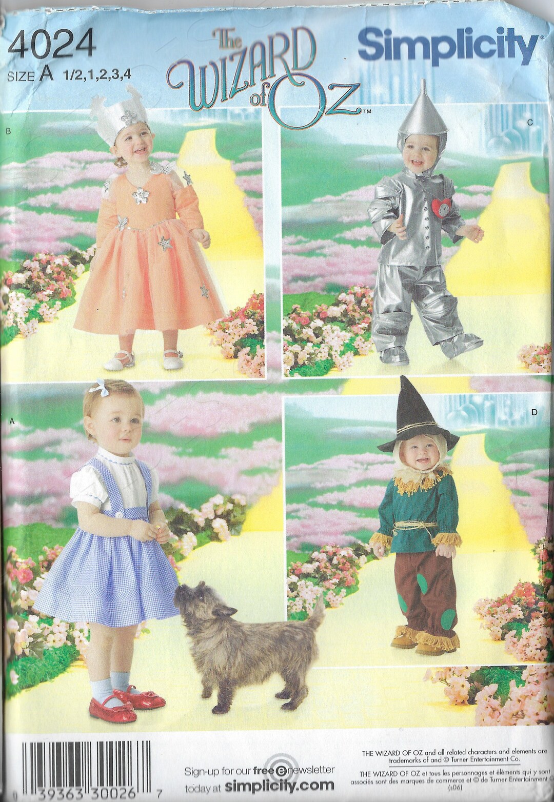 Uncut Simplicity Sewing Pattern 4024 Sewing Pattern the Wizard of Oz ...