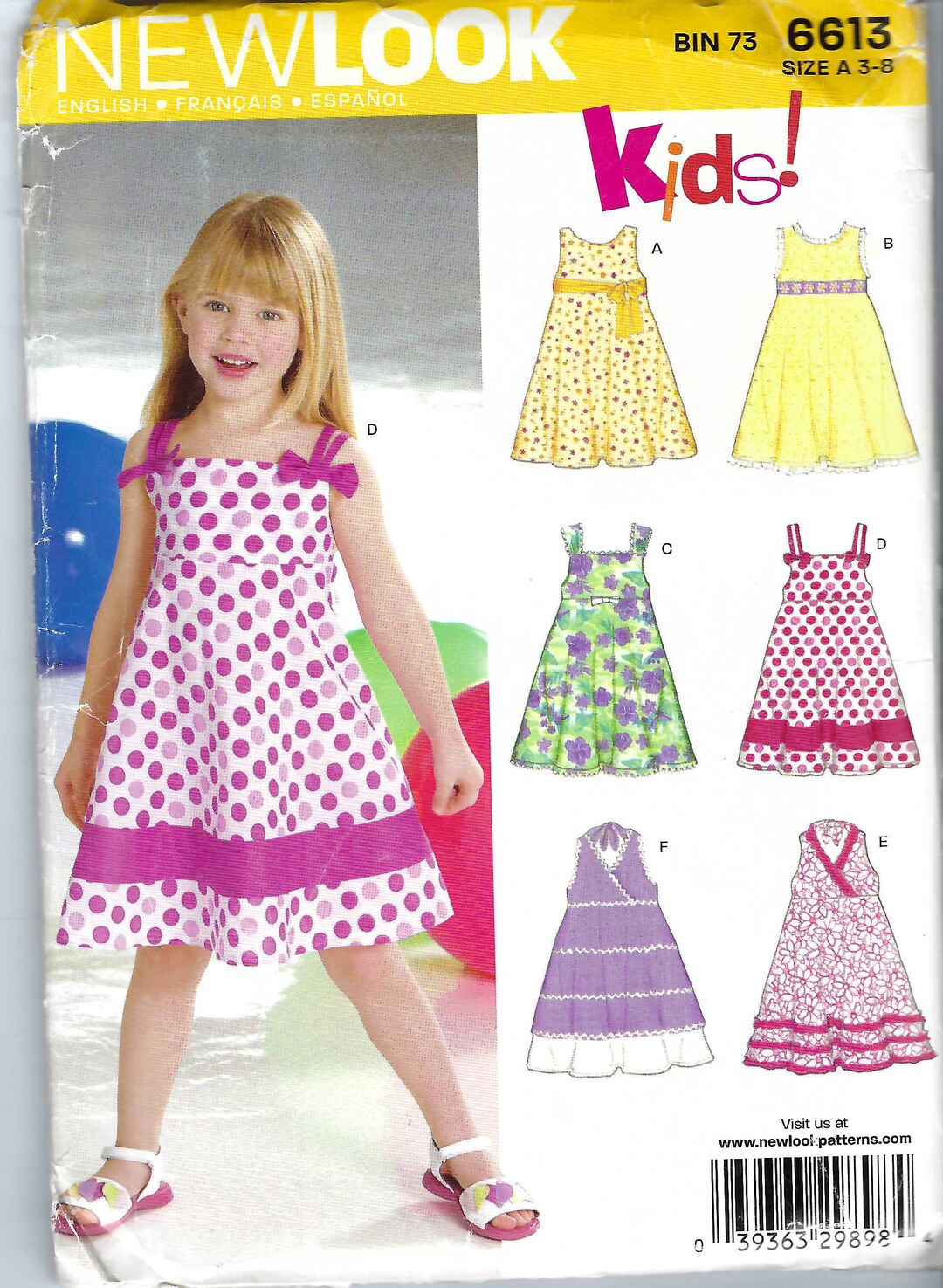 New Look Sewing Pattern 6613 Child's and Girls' Dresses Size 3-8 Uncut ...