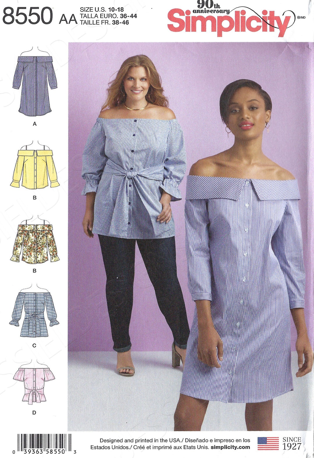 Uncut Simplicity Sewing Pattern 897 8550 Misses' Shirt and Dress Size ...