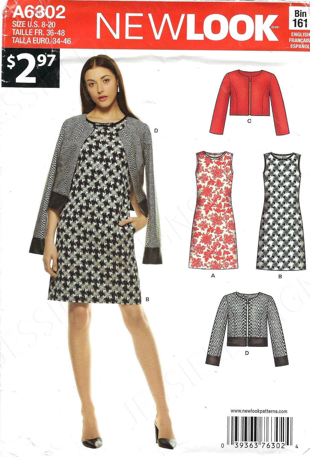 Uncut New Look Sewing Pattern 598 6302 Misses Sleeveless A-line Dress ...