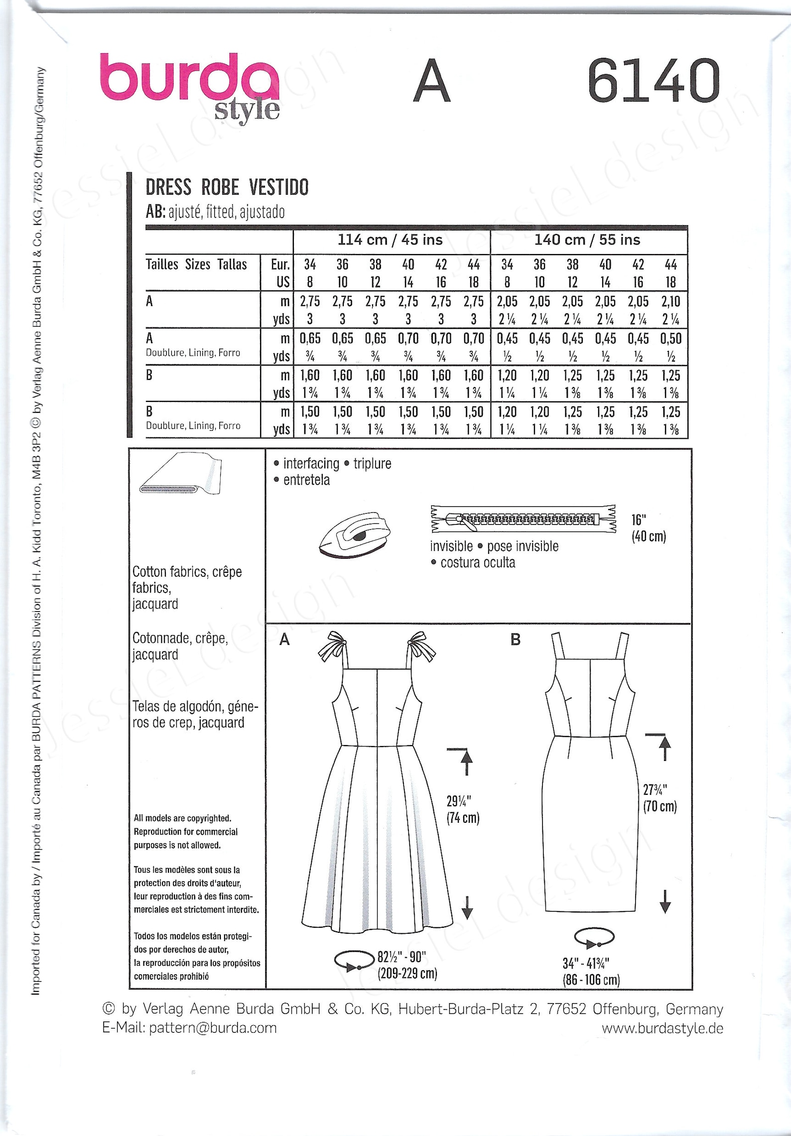 Uncut Burda Style Sewing Pattern 6140 Misses Dress Size 8-18 | Etsy