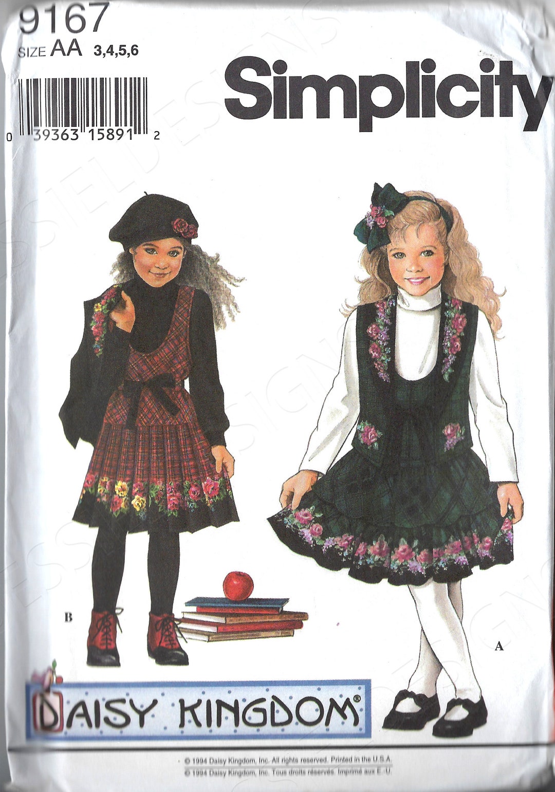 Uncut Vintage Simplicity Sewing Pattern 9167 Daisy Kingdom Girl's ...