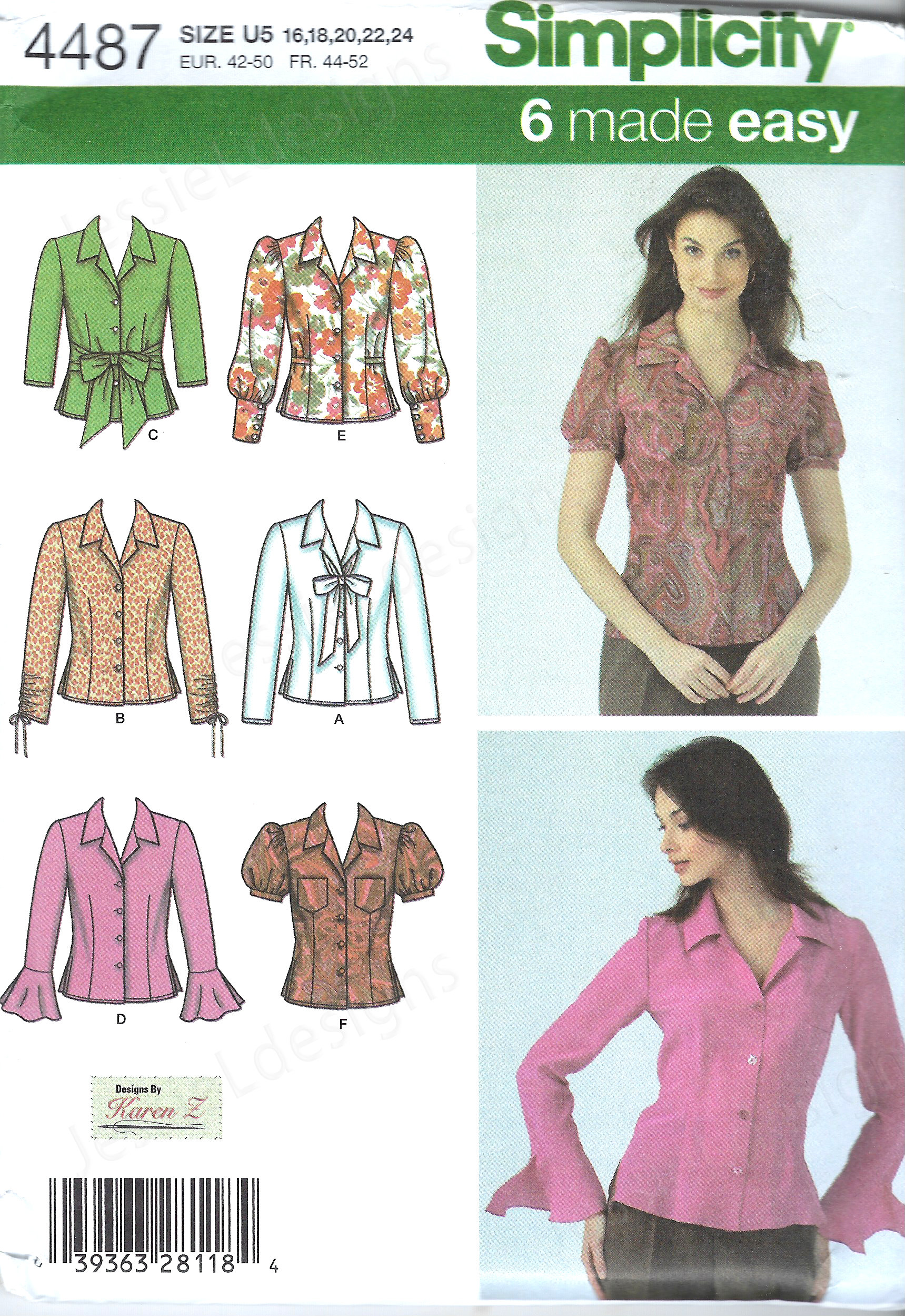 Uncut Simplicity Sewing Pattern 4487 Misses Shirt With Sleeve - Etsy