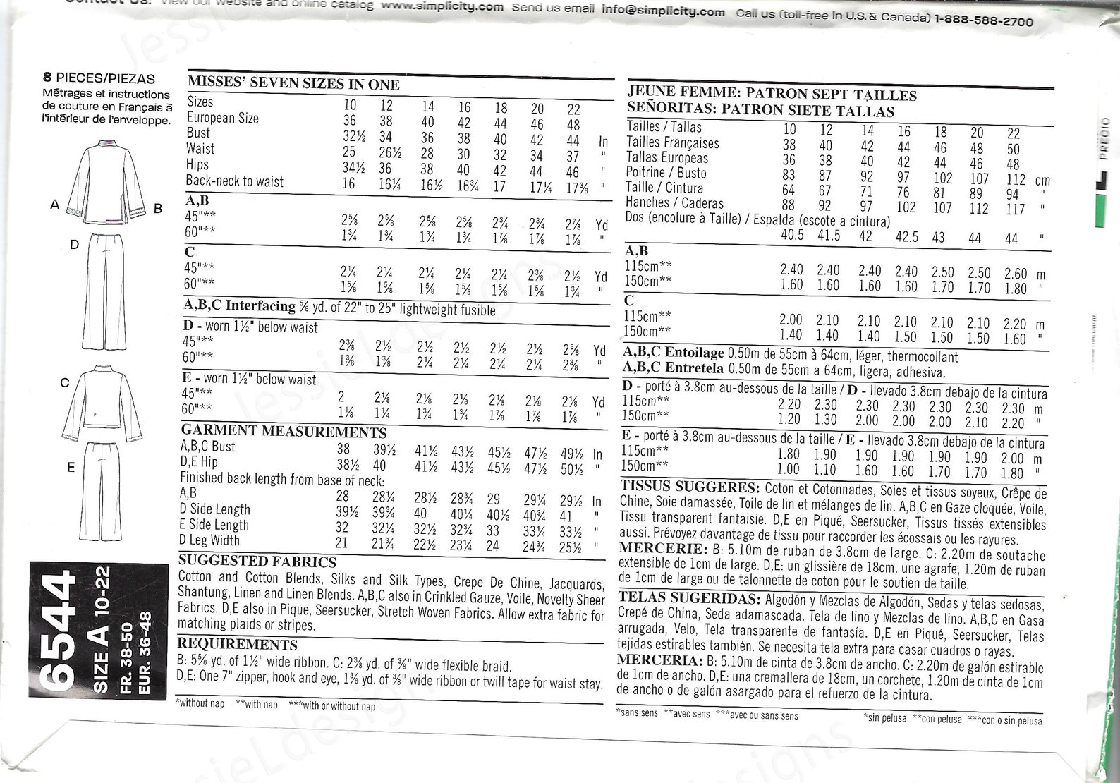 Uncut New Look Sewing Pattern 6544 NEWLOOK Womens Top Pants | Etsy