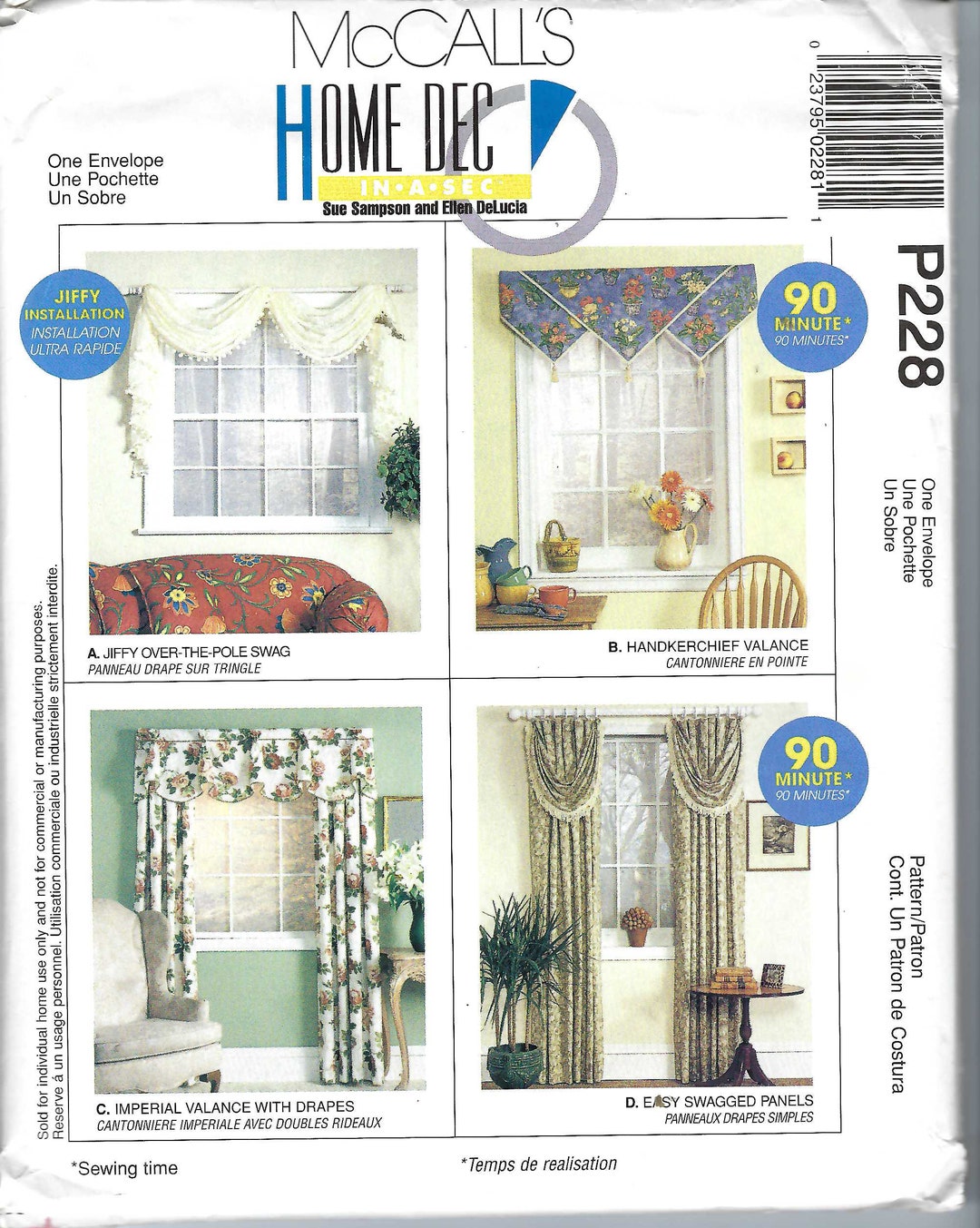 Uncut Mccalls Sewing Pattern 2019 Valances and Curtains by Sue Sampson ...