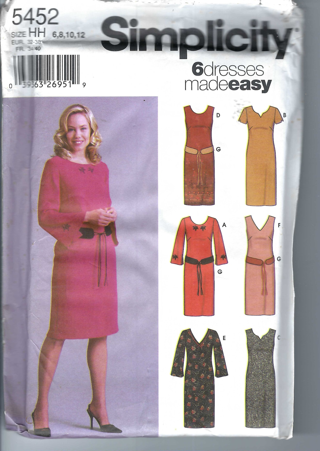 Uncut Simplicity Sewing Pattern Misses and Miss Dress Pattern Size 6, 8 ...