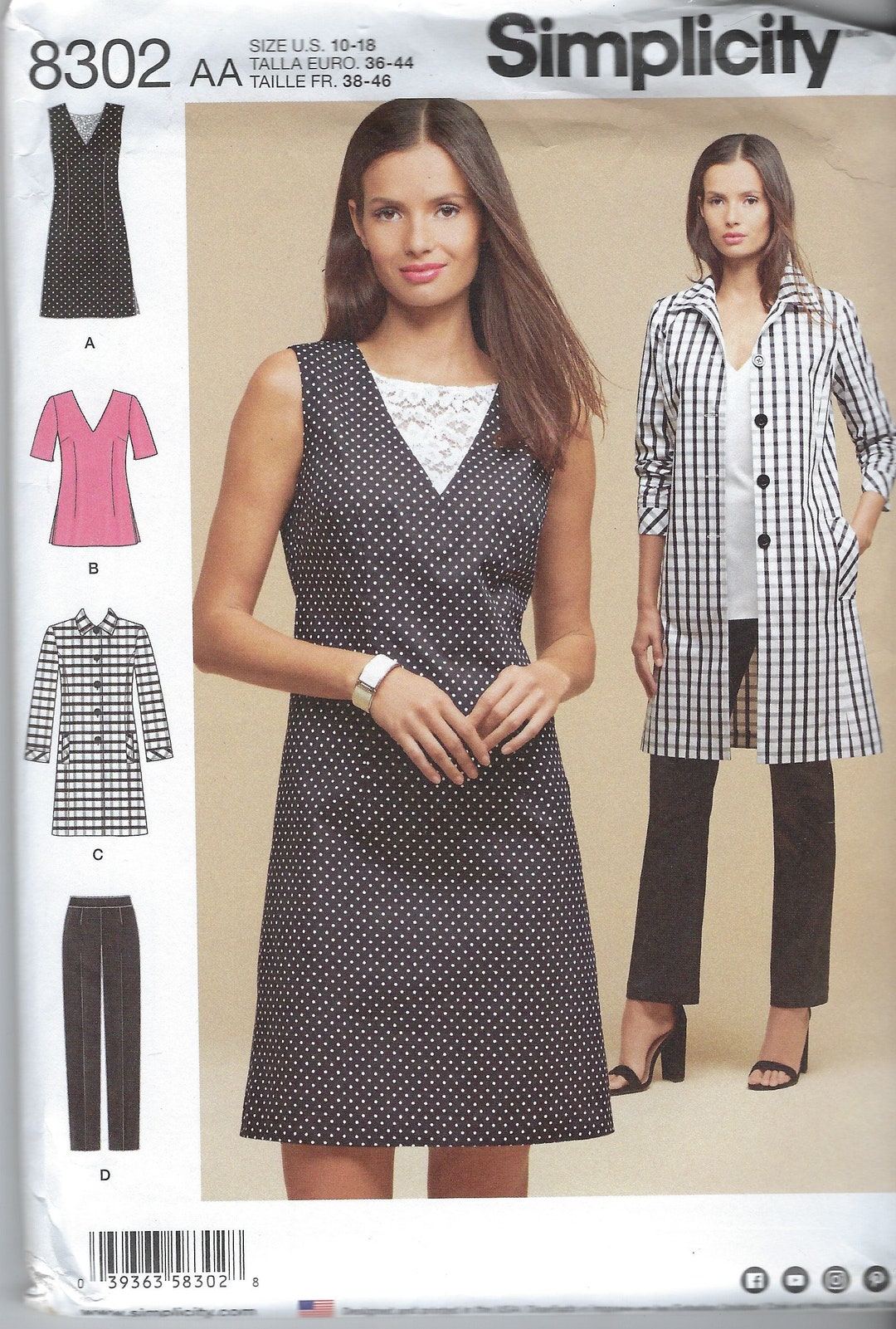 Uncut Simplicity Sewing Pattern 8302 Misses/women's Dress Tunic Pants ...