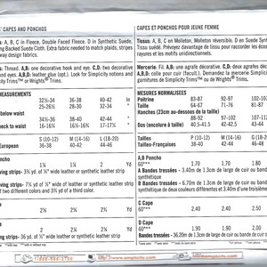 Uncut Simplicity Sewing Pattern 5330 Sewing Pattern, Poncho, Cape Sm ...