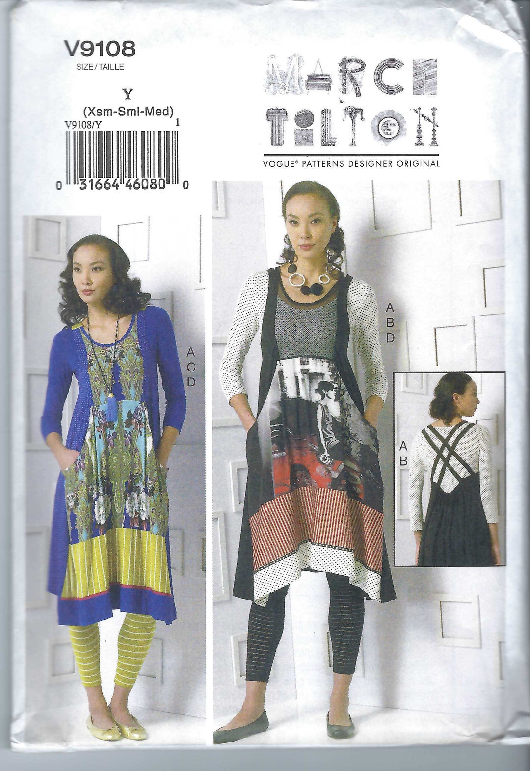 Uncut Vogue Sewing Pattern 9108 Misses Long Sleeve Top, DRESSES With ...
