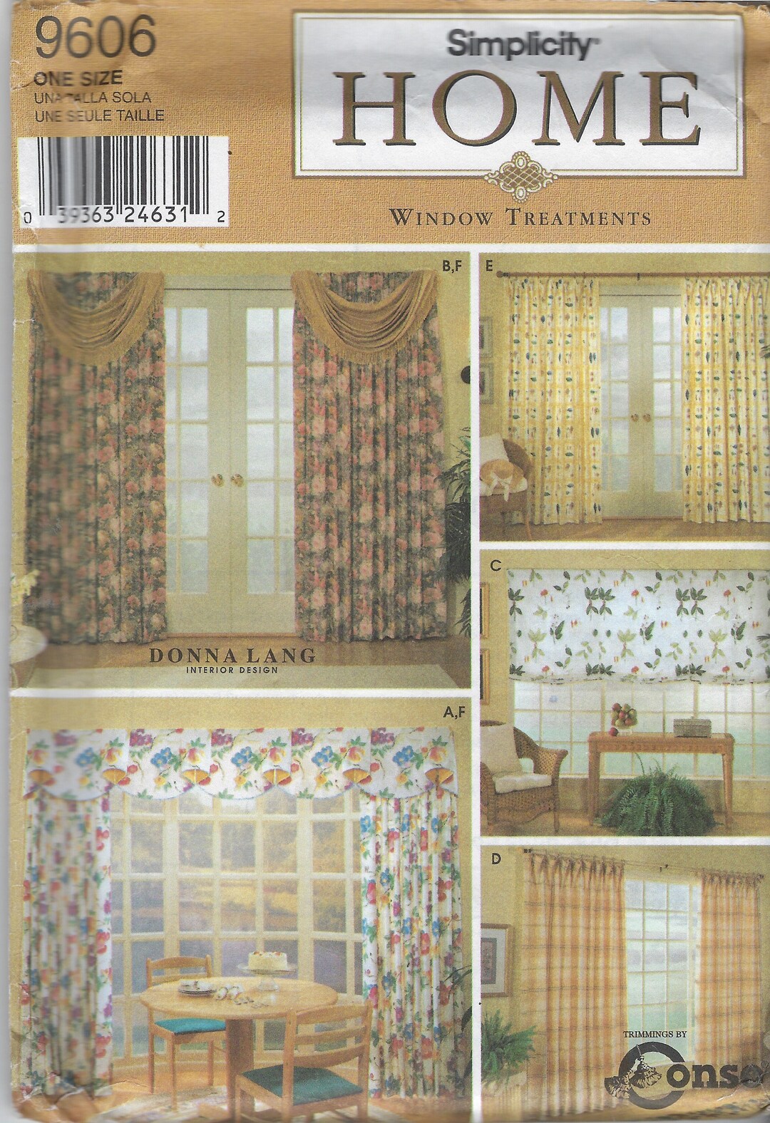 Uncut Simplicity Sewing Pattern 9606 Vintage Pattern Window Valance and ...