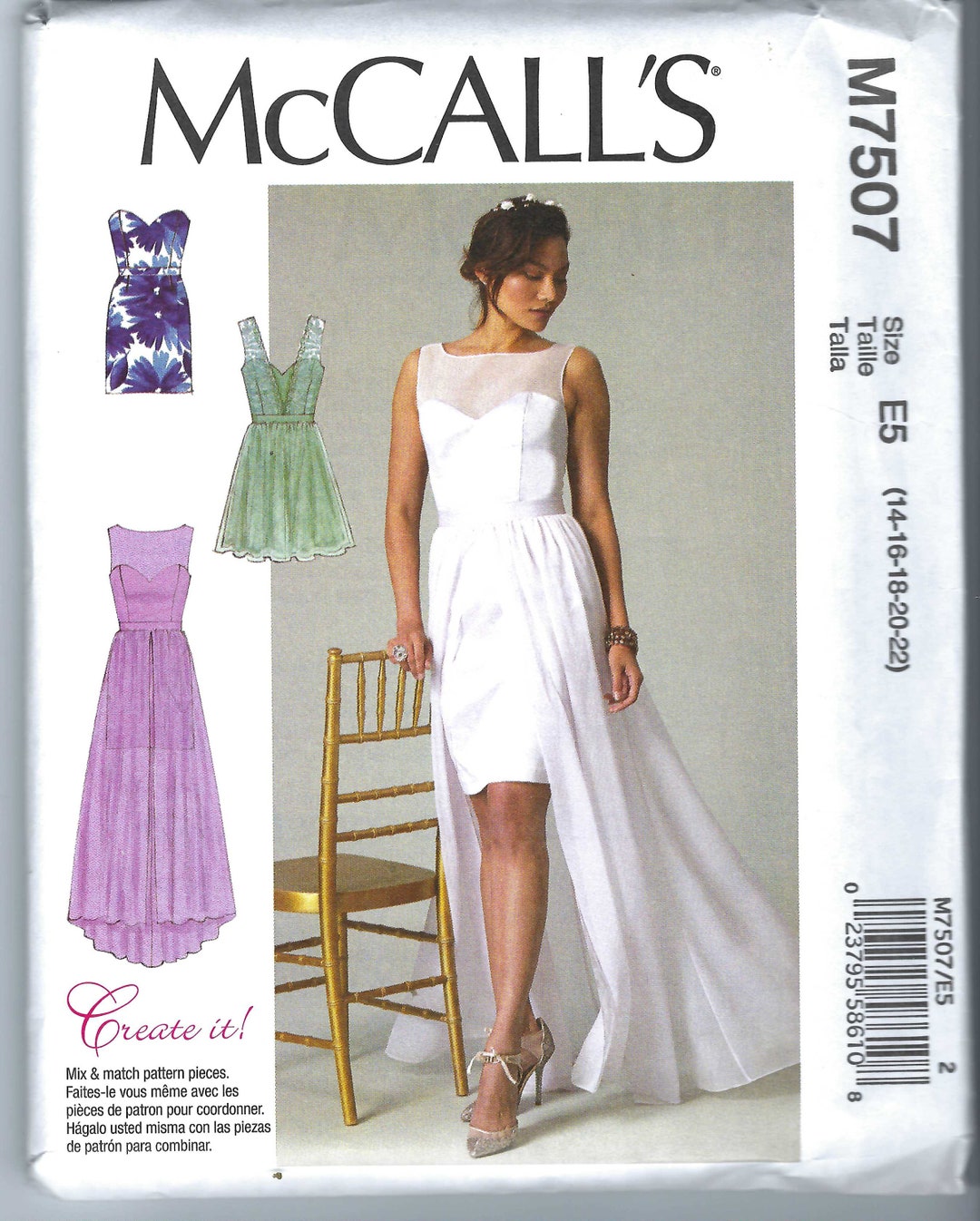 Uncut Mccalls Sewing Pattern Womens Dress, Prom Dress, Formal Dress ...