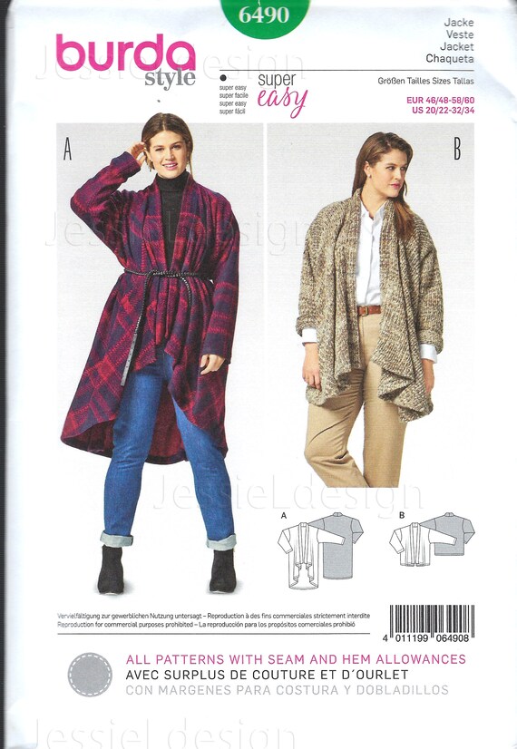 BurdaStyle Sewing Pattern Coat Sewing Sewing & Fiber Kits & How To etna ...