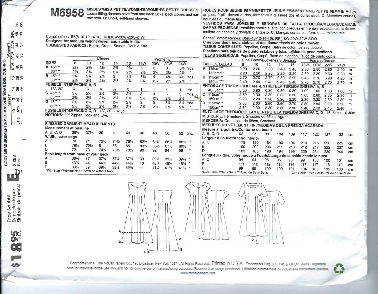 Uncut Mccalls Sewing Pattern 6958 Petite Fit and Flared - Etsy