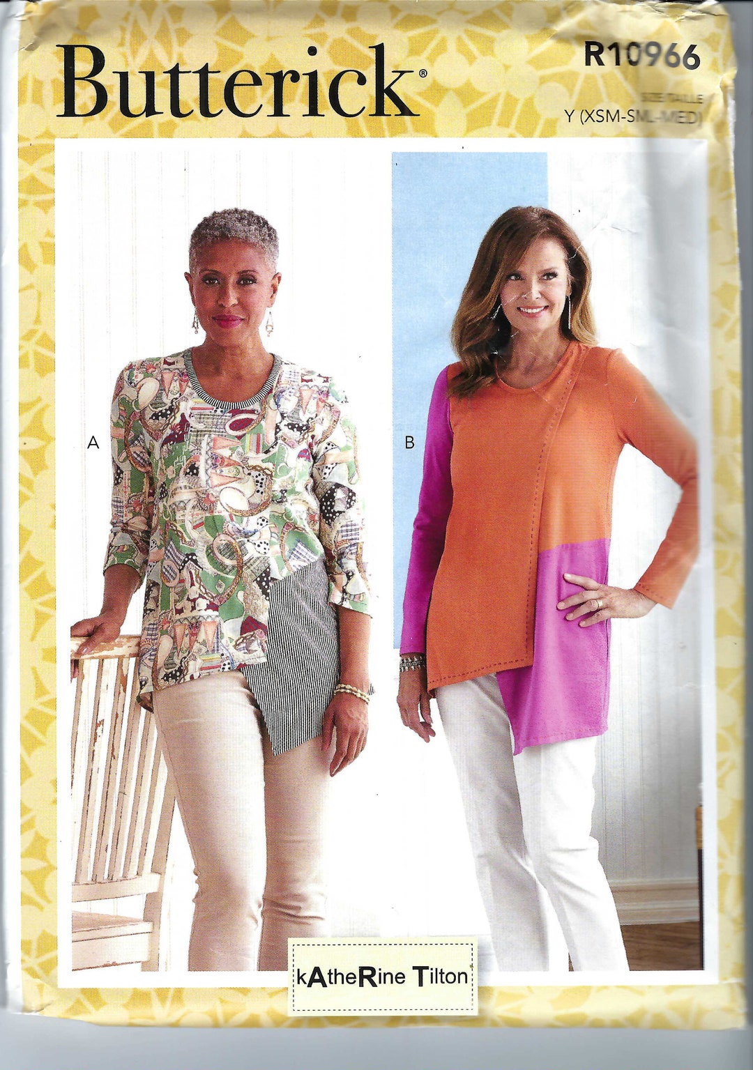 Uncut Butterick Sewing Pattern 10966 6817 Misses Designer Tops Sizes XS ...