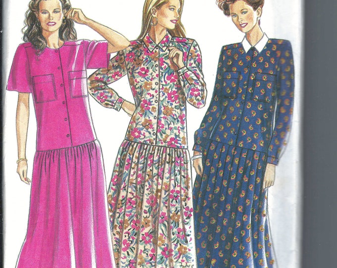 Rare Uncut Vintage New Look Sewing Pattern 6496 Misses Dress Size 8-20 ...
