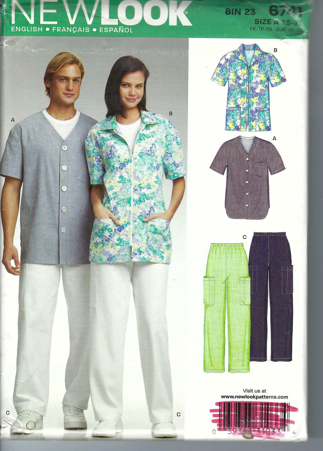 Uncut New Look Sewing Pattern Unisex XS-XL, New Look Brand Pants, Tops ...