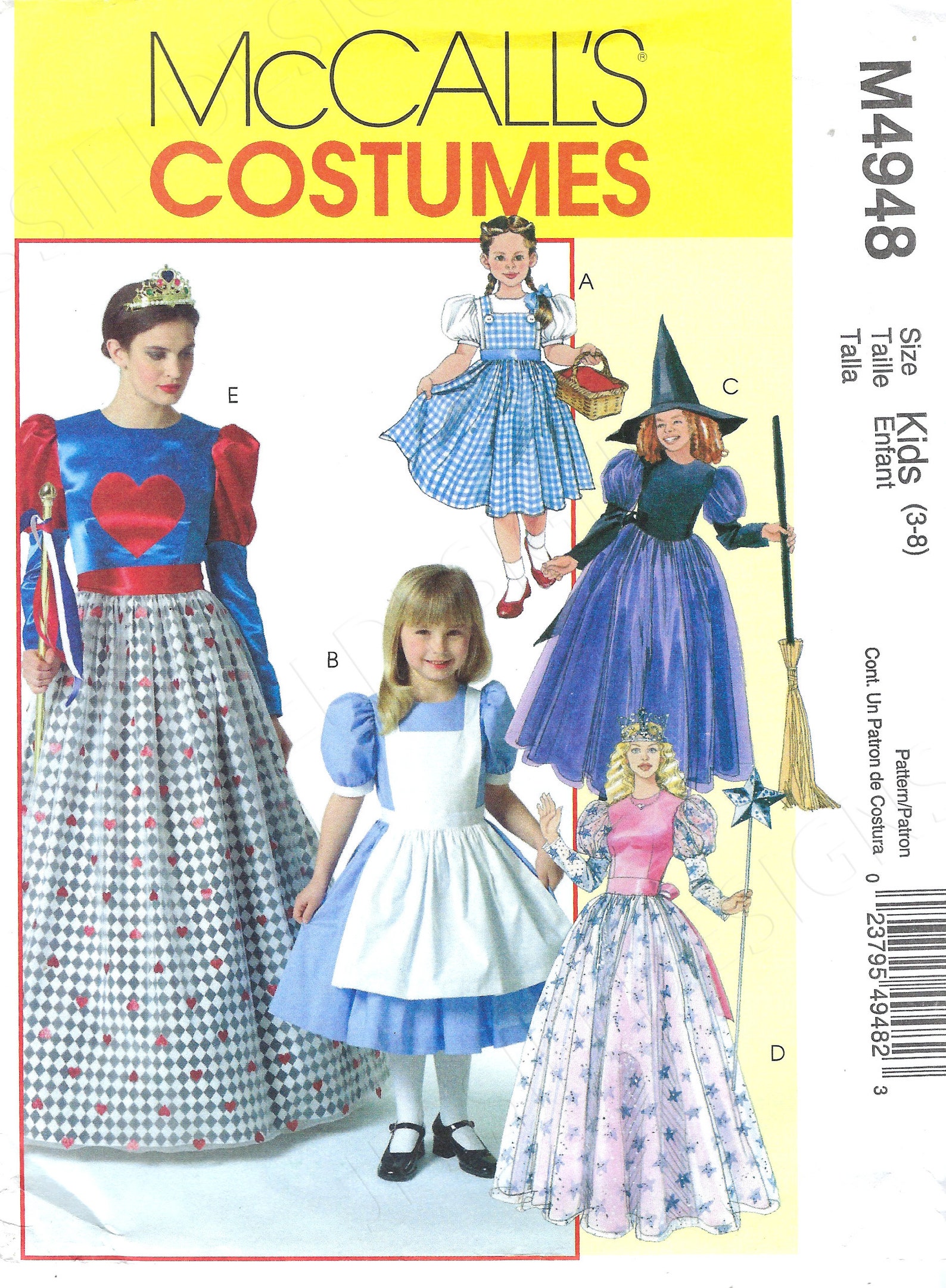 Uncut Mccalls Sewing Pattern Costumes 236 4948 Alice Dorothy - Etsy