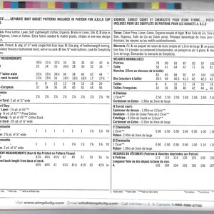 Uncut Simplicity Sewing Pattern 4052 Women's Regency Chemise Chemisette ...