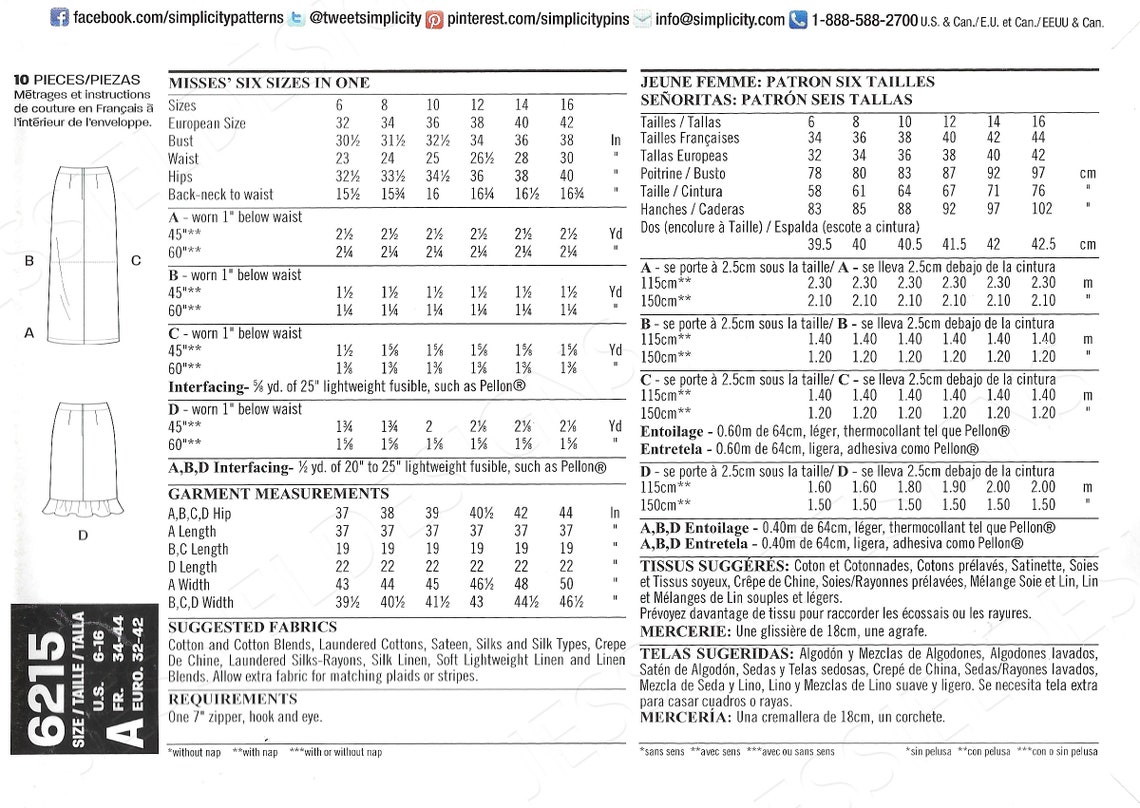 Uncut New Look sewing pattern 6215 Misses Womens skirt | Etsy