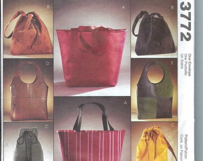 Uncut Mccalls Sewing Pattern 490 3772 / Mccalls 383 Sewing Pattern Tote ...