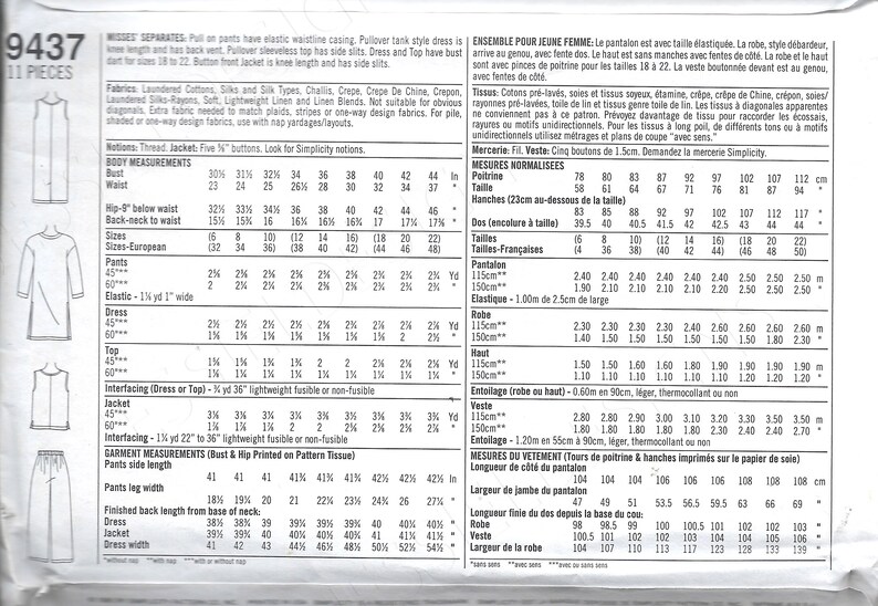 Uncut Vintage Simplicity Sewing Pattern 9437 Easy to Sew - Etsy