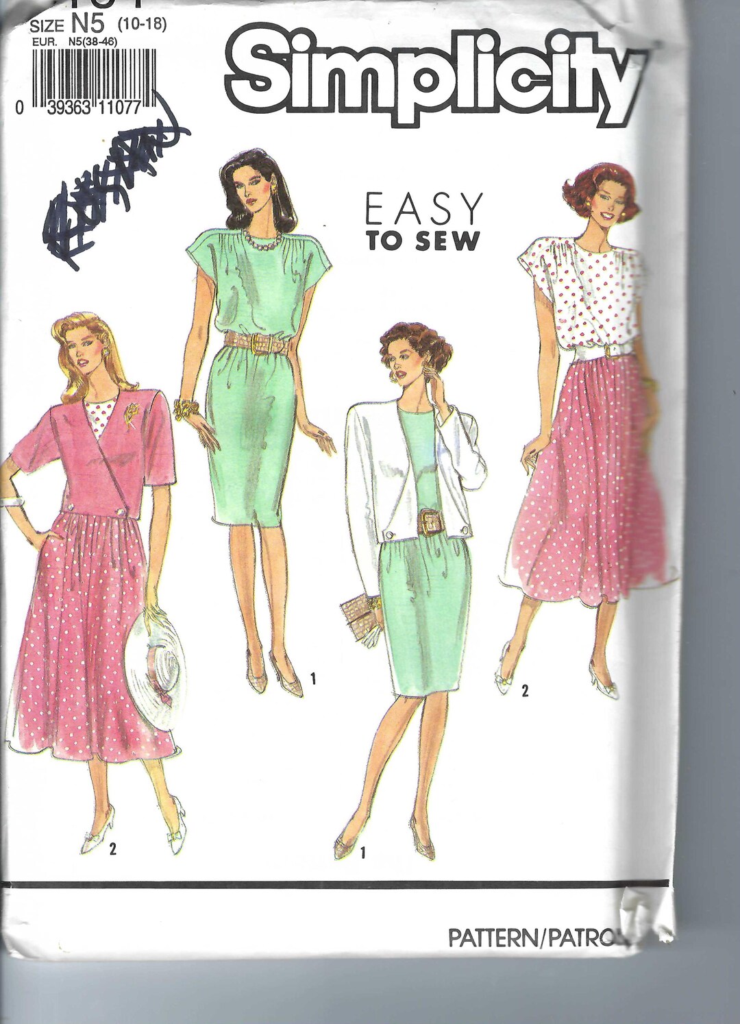 Uncut Vintage Simplicity Sewing Pattern Misses'/ Misses' Petite Dress ...