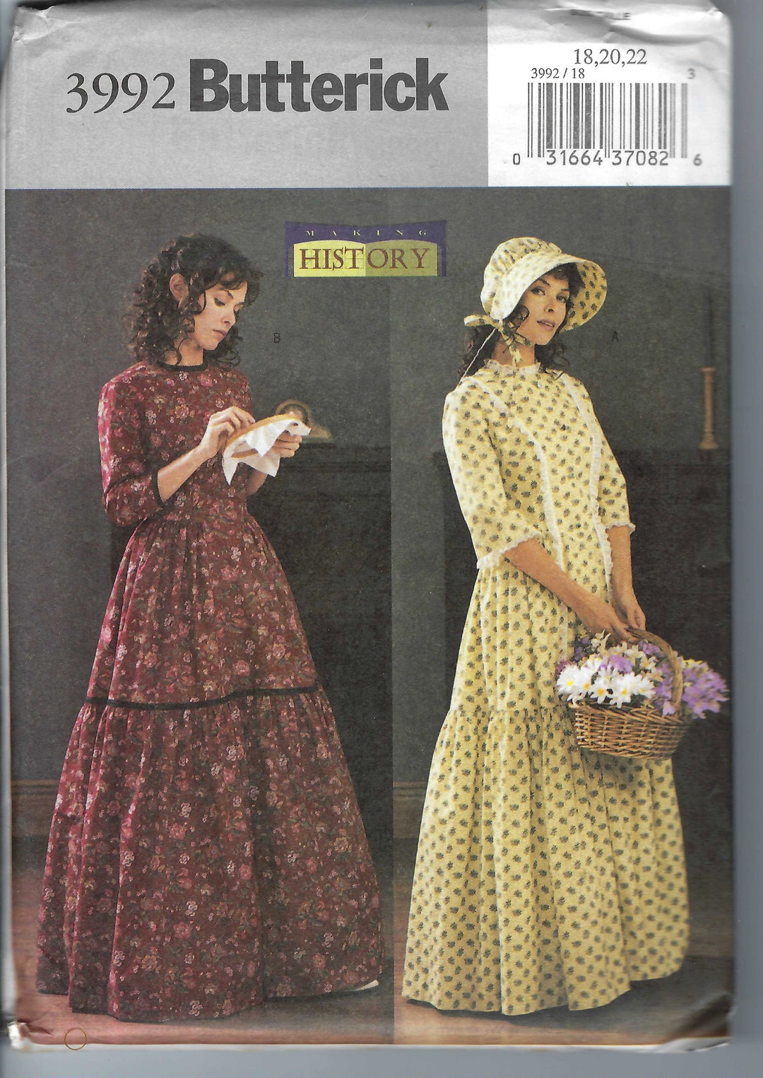 Uncut Butterick Sewing Pattern Misses' Making History Costume, Easy ...