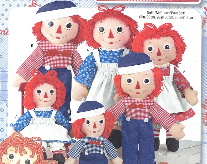 Uncut Simplicity Sewing Pattern 8043 Raggedy Ann and Andy Dolls One ...