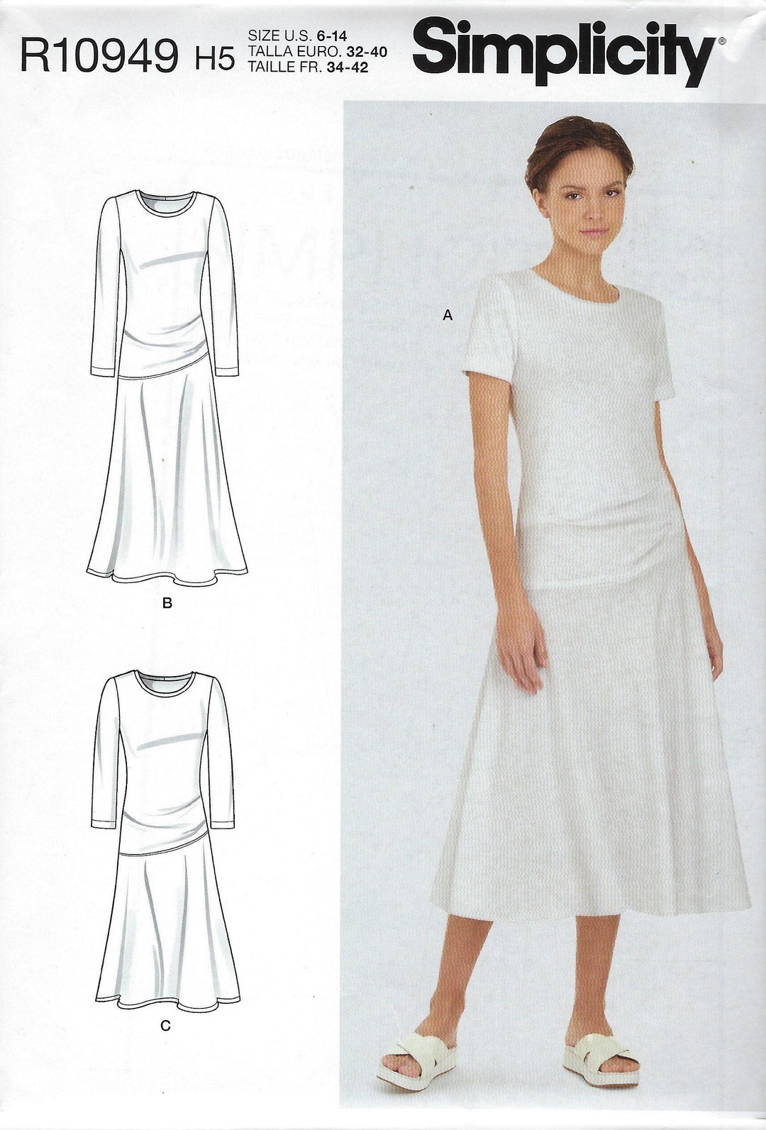 Uncut Simplicity Sewing Pattern 10949 9222 Misses Dress Size 6-14 16-24 ...