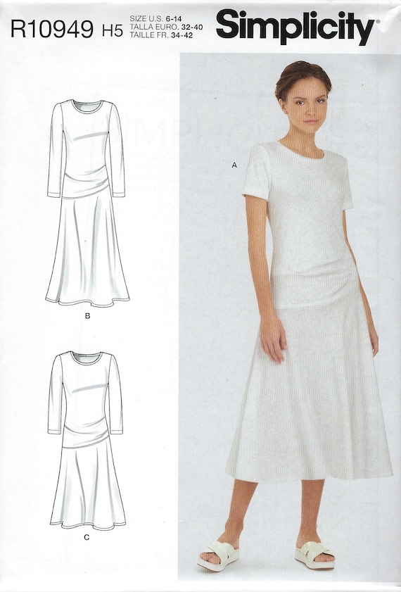 Uncut Simplicity Sewing Pattern 10949 9222 Misses Dress Size - Etsy