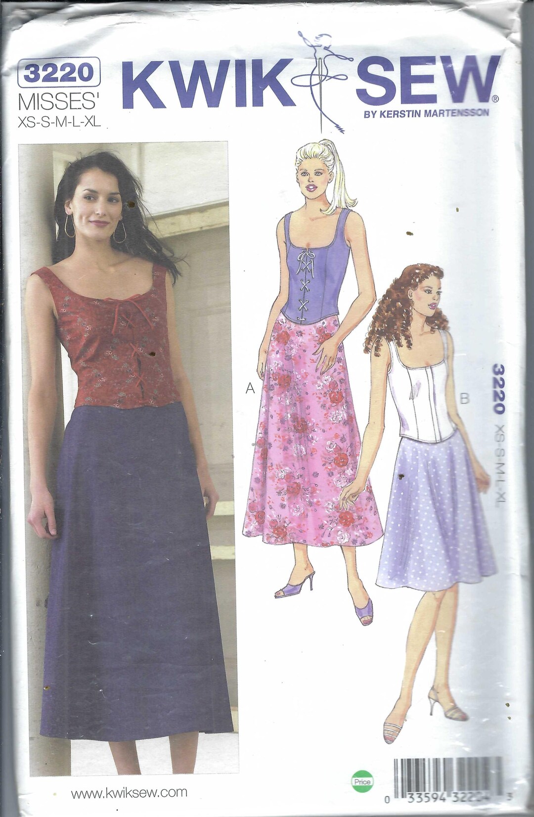 Uncut Kwik Sewing Pattern 3220, Misses' Tops and Skirts Size Xs-xl - Etsy