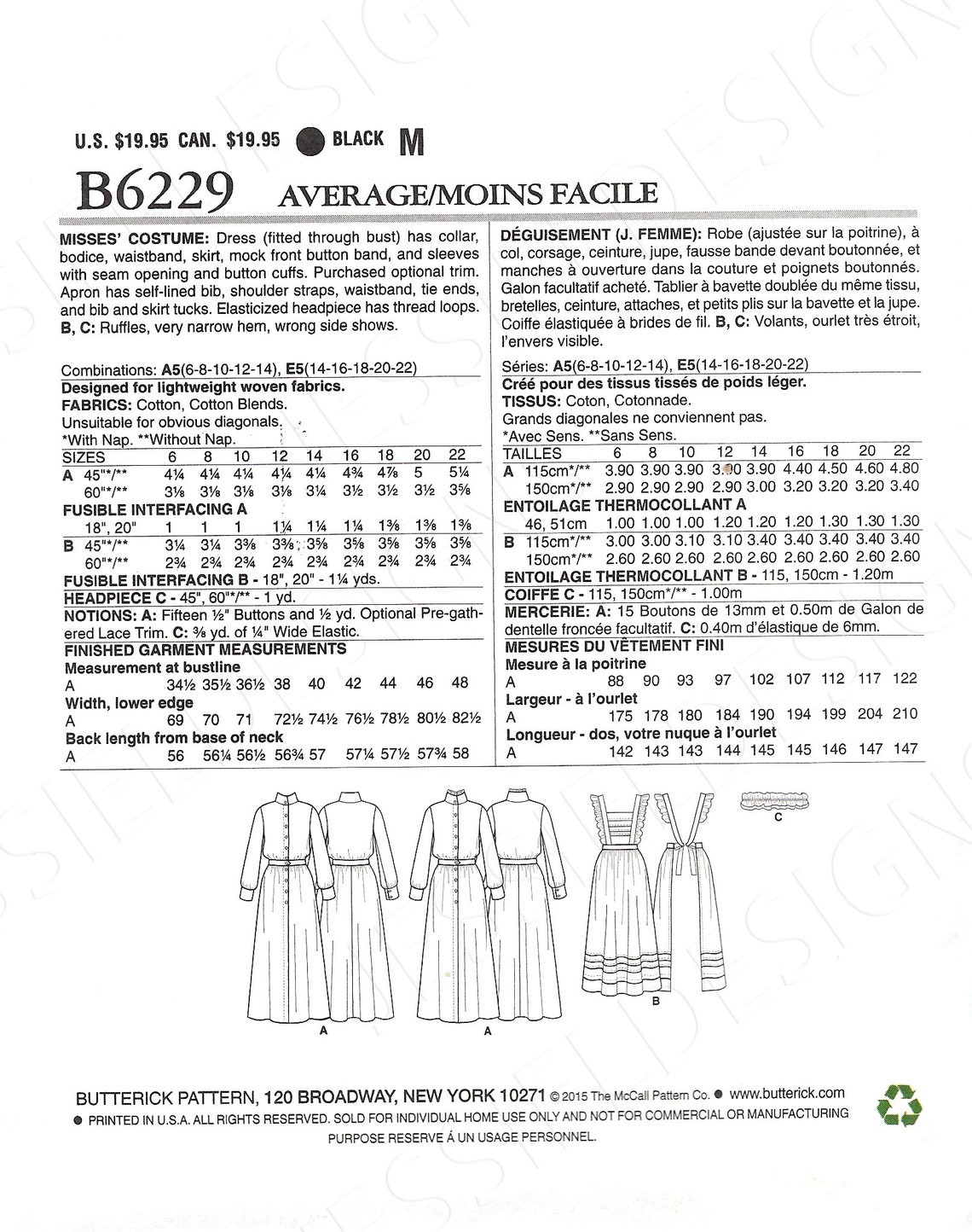 Uncut Butterick Sewing Pattern B6229 6229 Long Button-down | Etsy