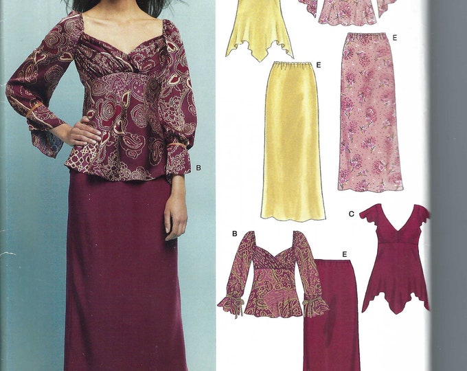 Uncut New Look Sewing Pattern 6406 Misses' Asymmetrical Floaty Blouse ...