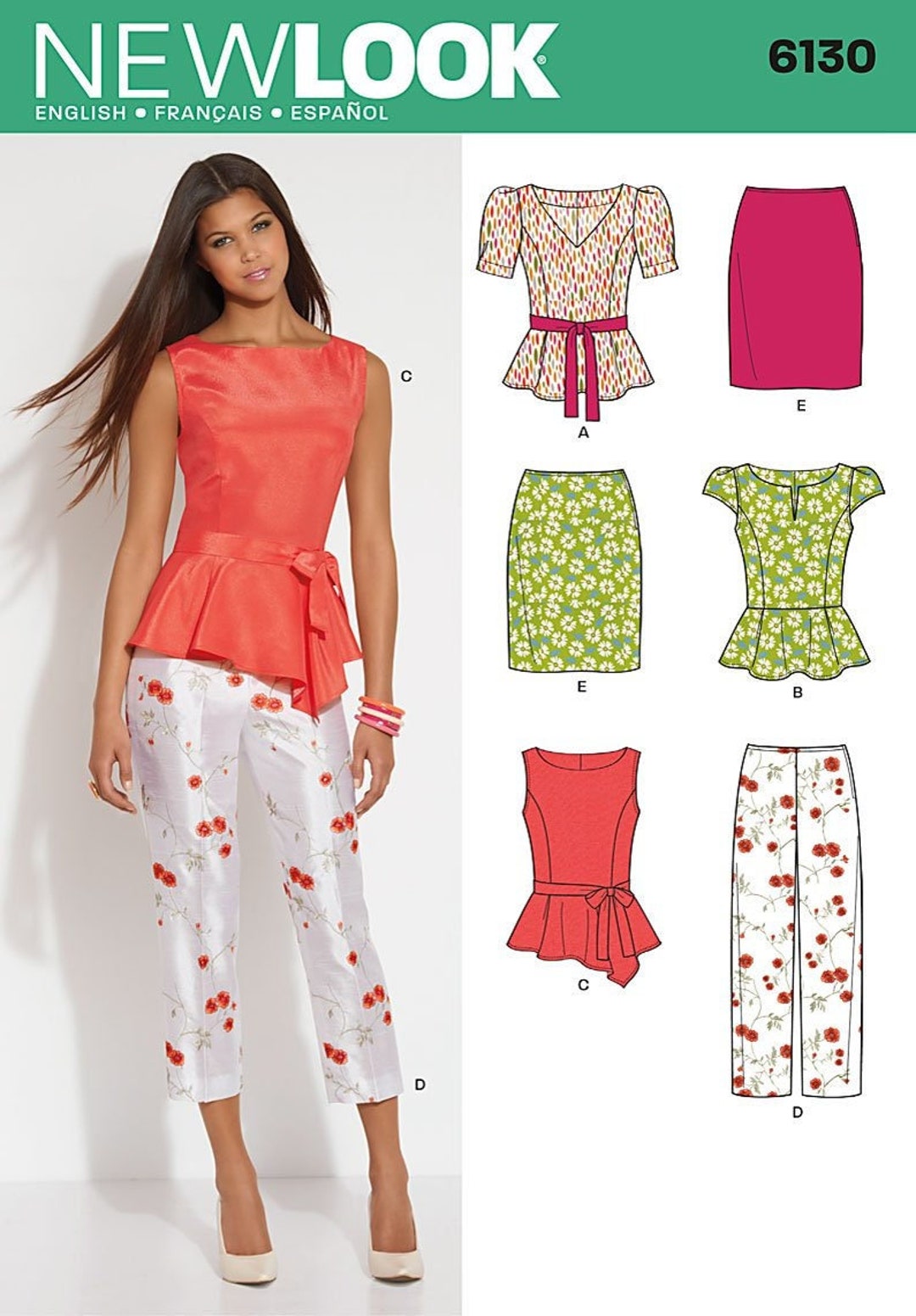 Uncut Women's Top Skirt and Pants Sewing Pattern, Capris Pattern, New ...