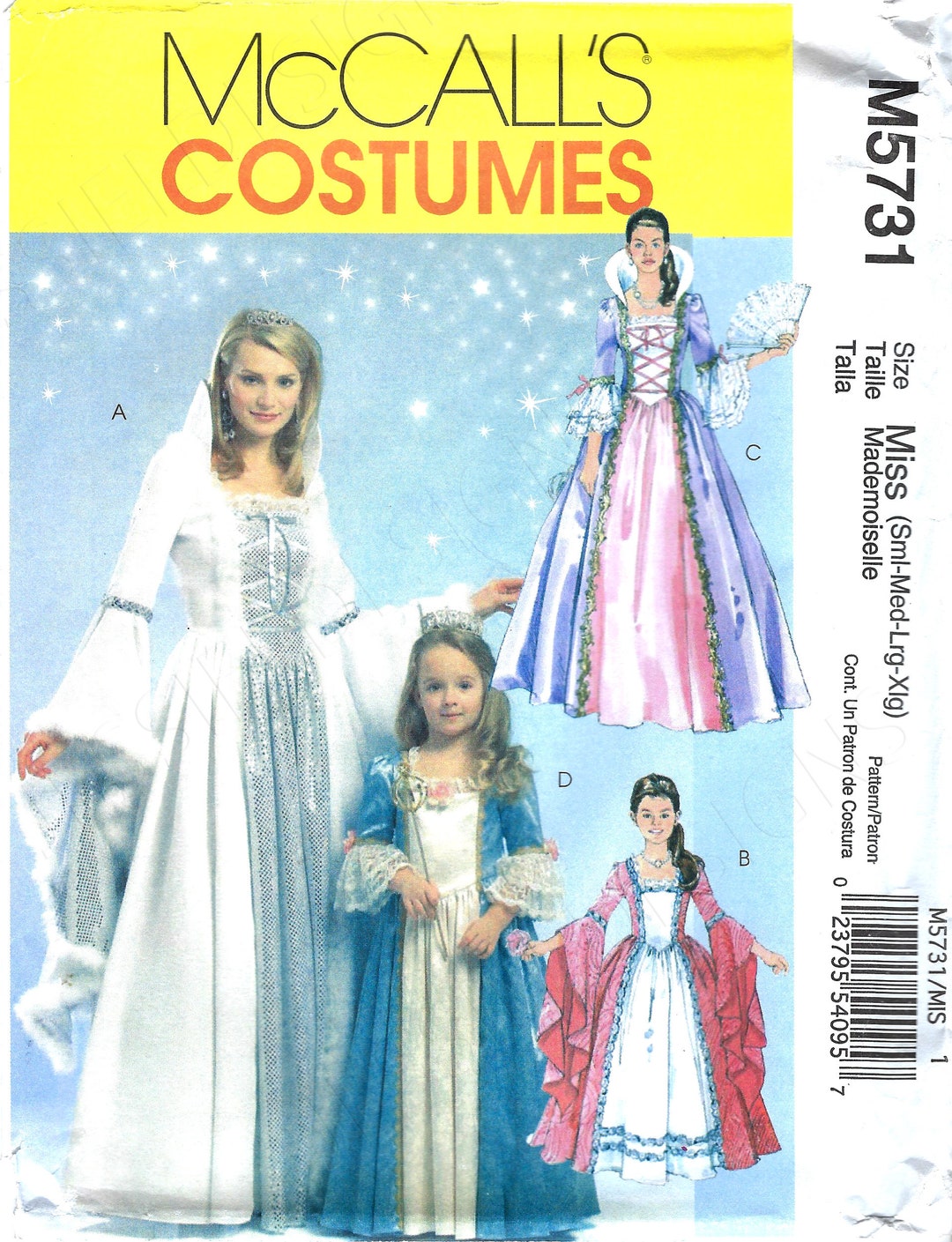 Uncut Mccalls Sewing Pattern 5731 Women's Costume Pattern BEAUTIFUL ...