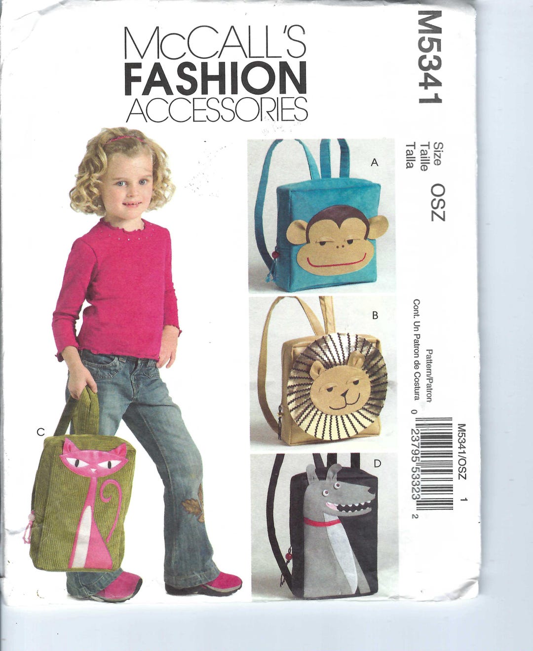 Uncut Mccalls Sew Sewing Pattern 5341 Sewing Pattern Crafts Kids ...