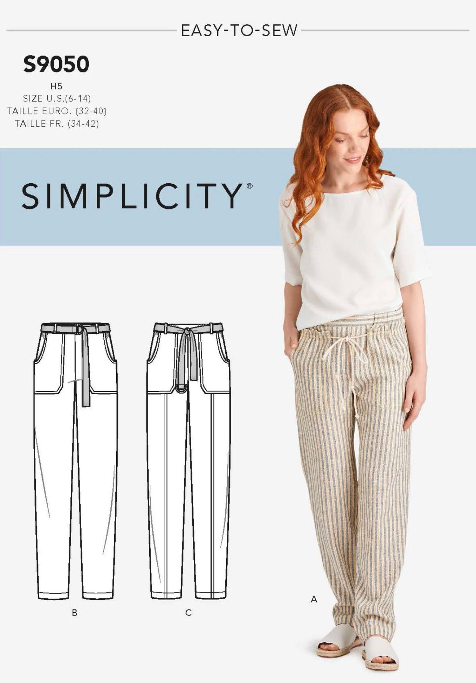 Uncut Simplicity Sewing Pattern 10424 9050 Misses' Pull on Pants With ...