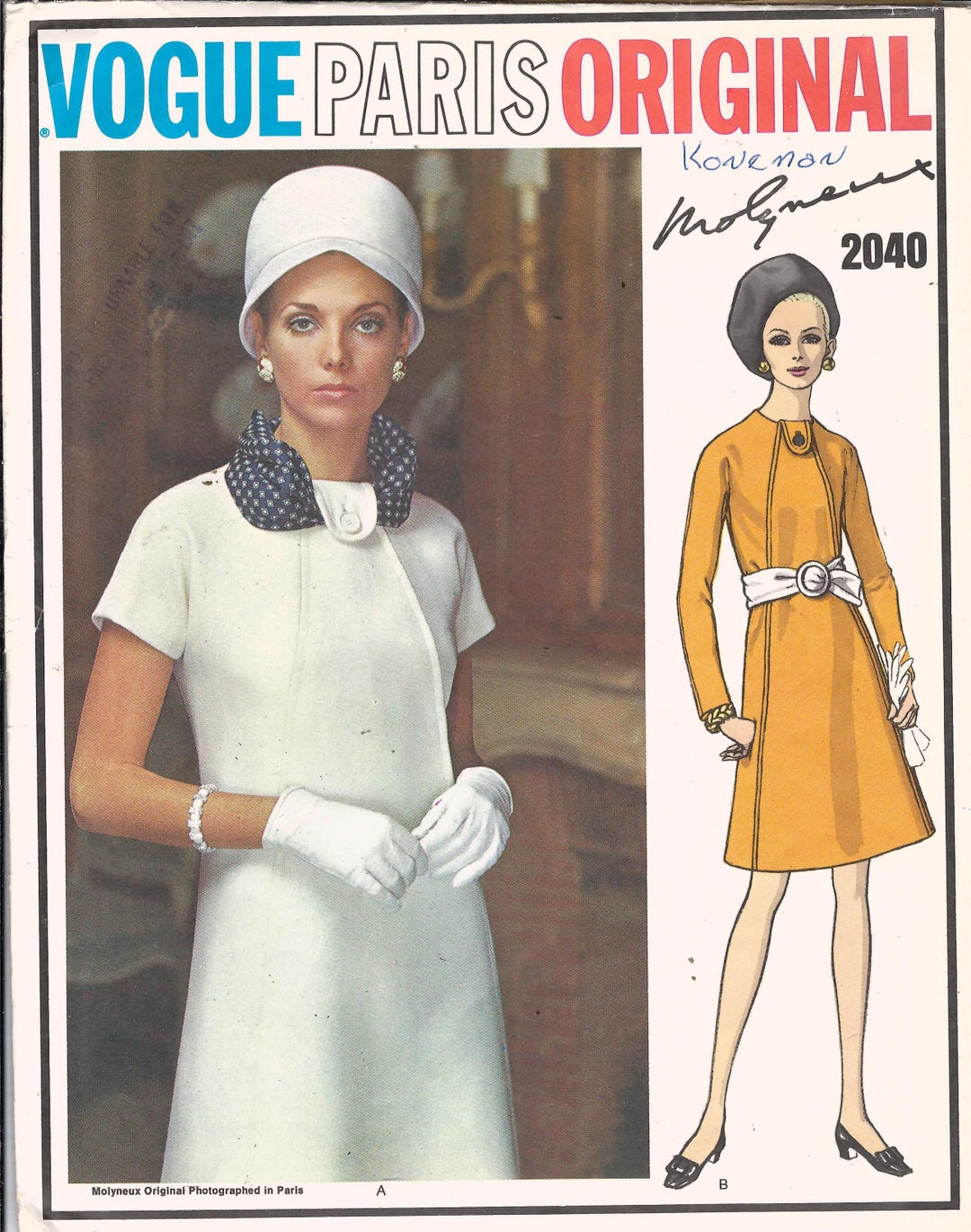 Uncut Vogue Sewing Pattern Paris Original,2040 Semi-fitted A-line Dress ...