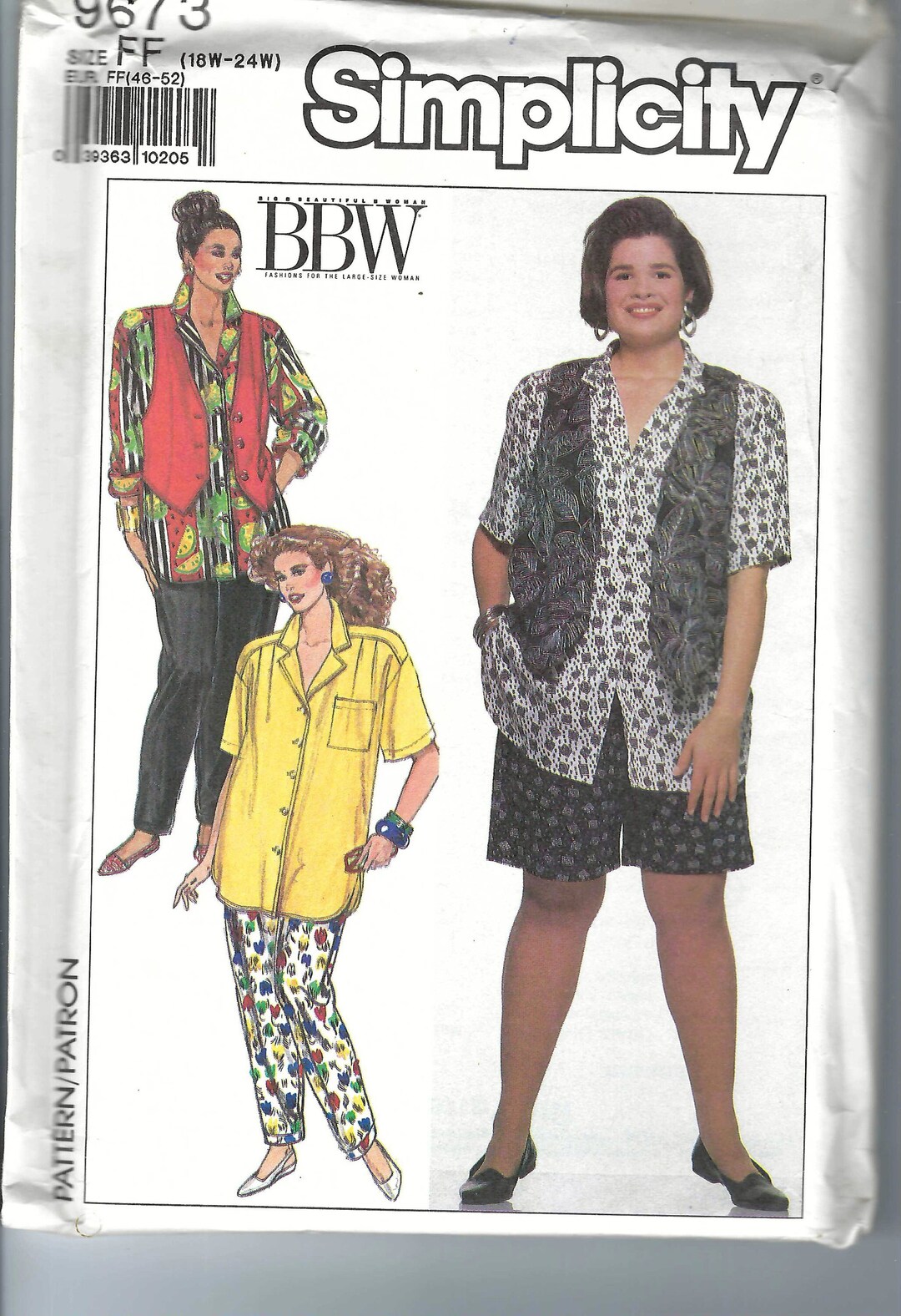 Uncut Vintage Simplicity Sewing Pattern 9673 Shirt and Lined Vest ...