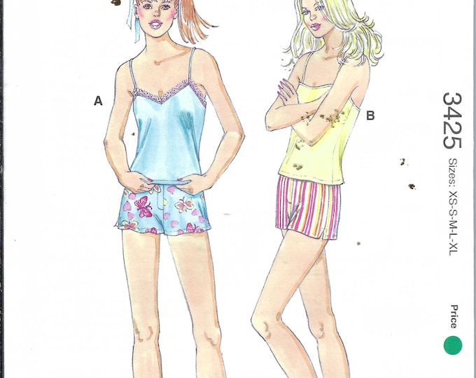 Uncut Kwik Sewing Pattern 3425 Miss Knit Sleepwear Pull-on Shorts Tank ...