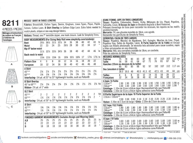 Uncut Simplicity Sewing Pattern 8211 Dirndl Skirts in Three - Etsy